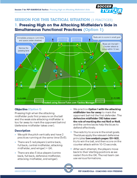 PEP GUARDIOLA - COACHING HIGH PRESSING TACTICS & SESSIONS AGAINST DIFF ...